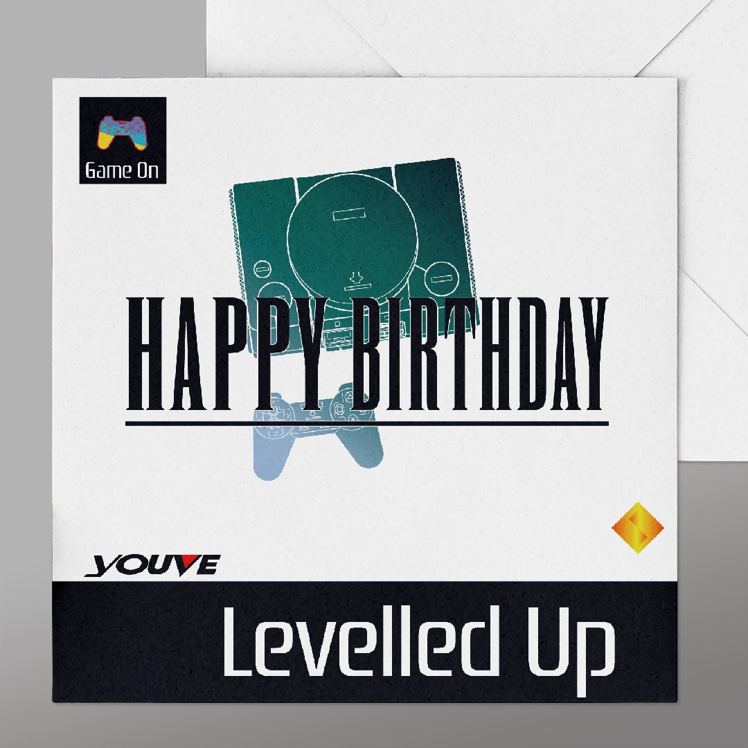 Final Fantasy Card Design, Playstation Birthday Card, Gamers Birthday ...