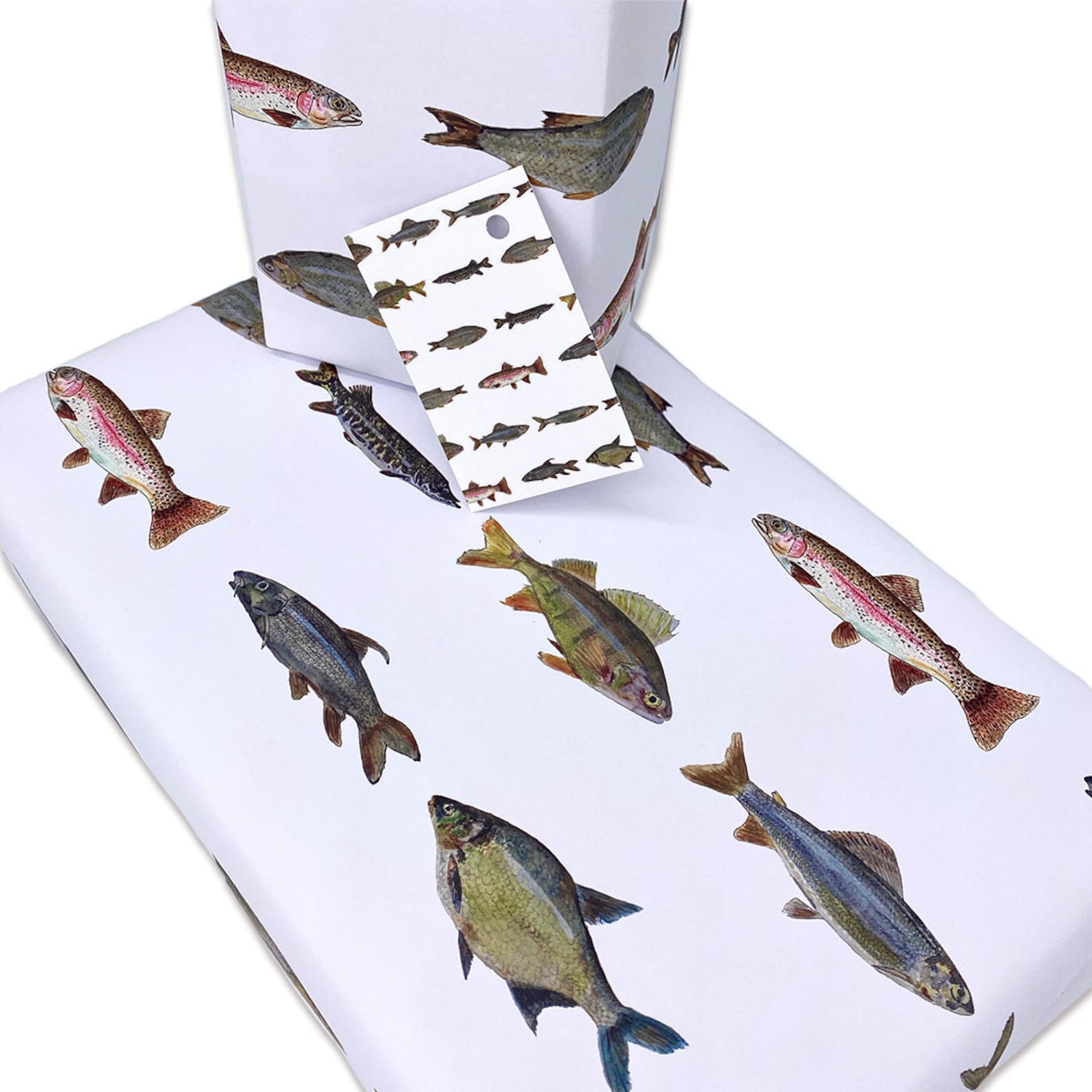 British River Fish Wrapping Paper. Fish Gift Wrap,for Any Fish Lover or ...