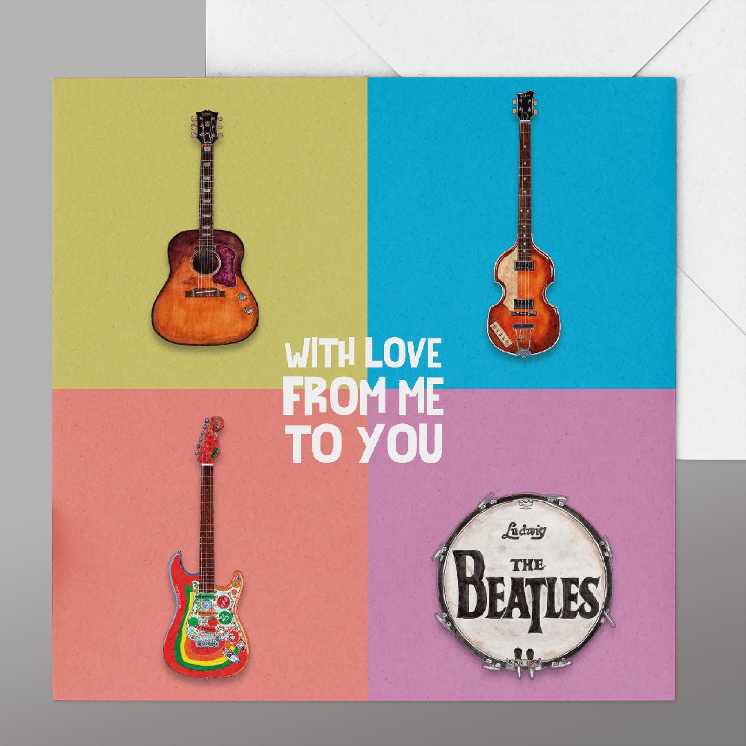 Beatles Any Occasion Card.'with Love From Me to You'' the Fab Four,john ...