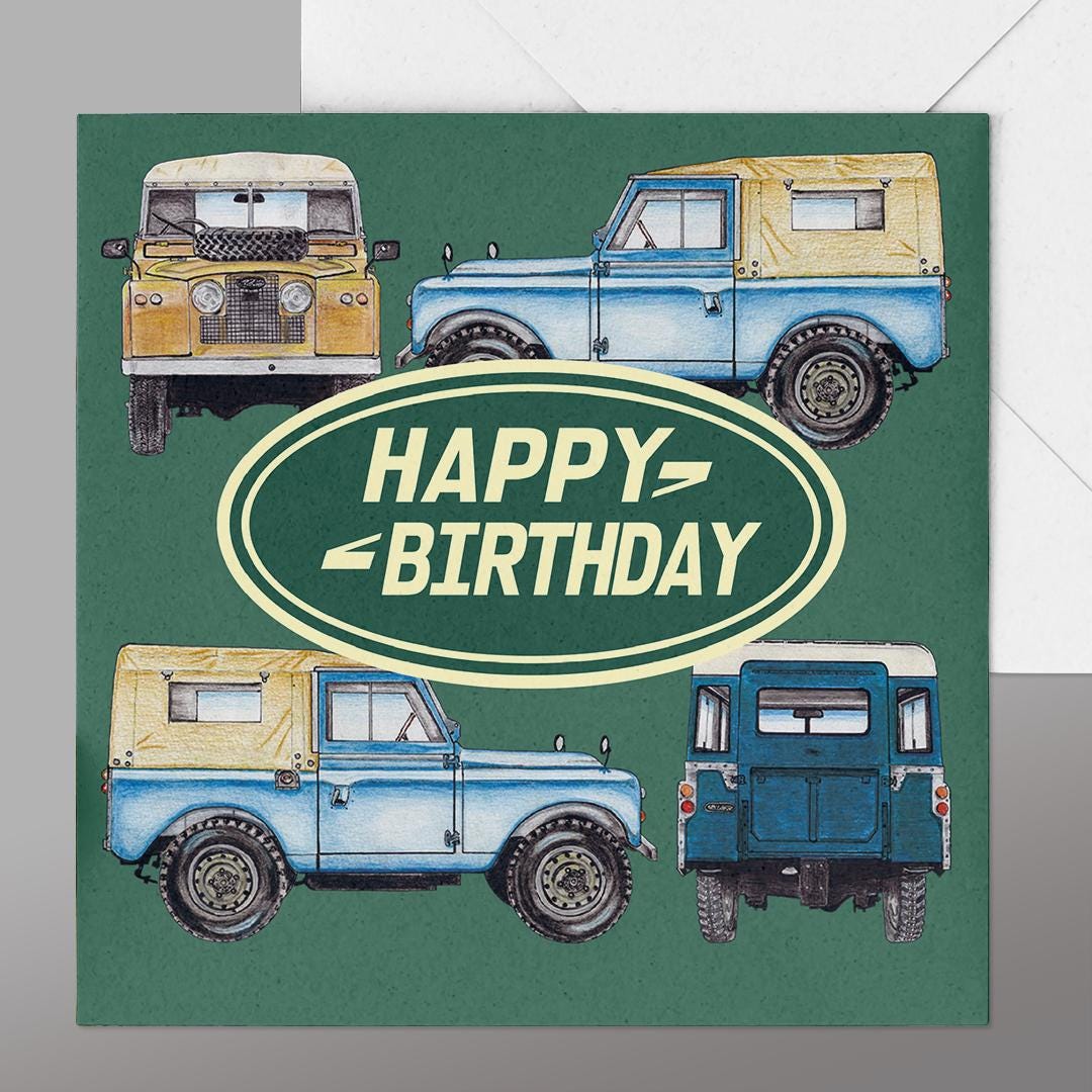 Classic Land Rover Series 2 Card. Land Rover Birthday Card.funny Land ...