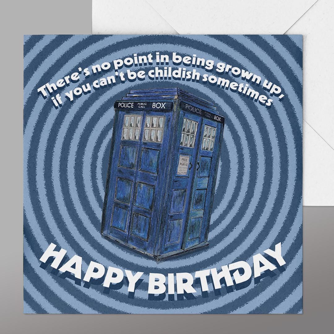 Tardis Birthday Card. Dr Who Styled Birthday Card, Fun Dr Who Card ...