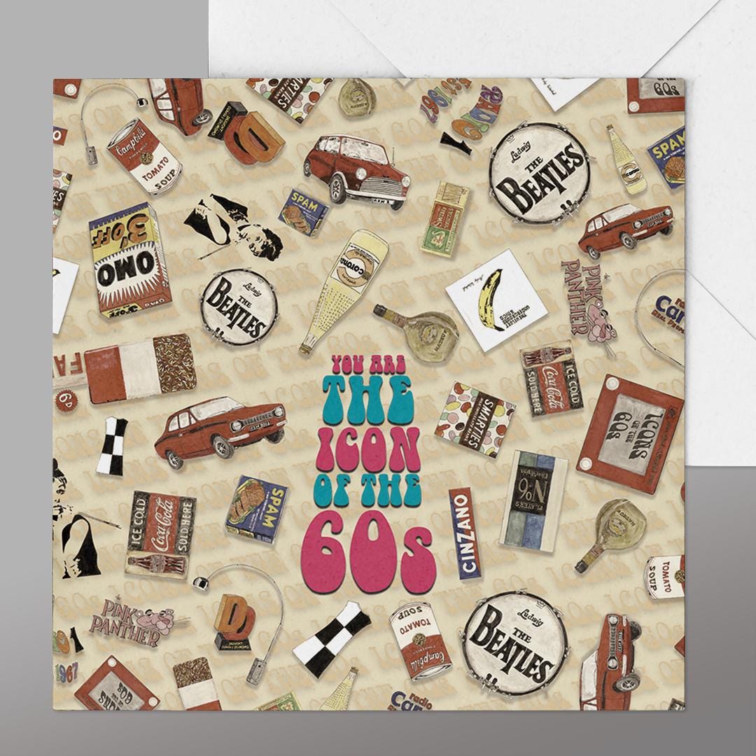 1960's You Are THE Icon of the 60's Retro Card. Classic Vintage Style ...