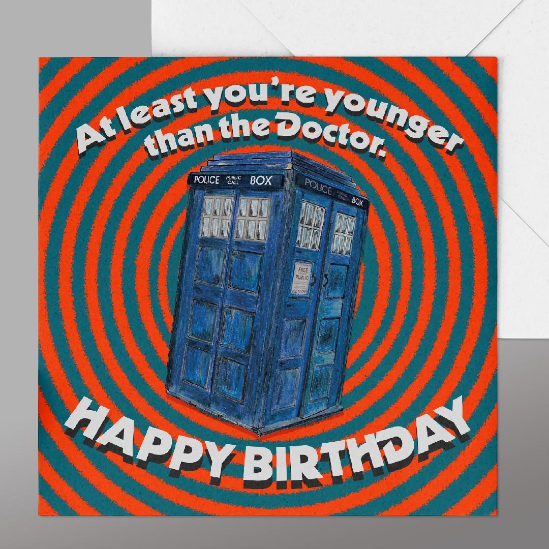 Tardis Birthday Card. Dr Who Styled Birthday Card,fun Dr Who Card ...