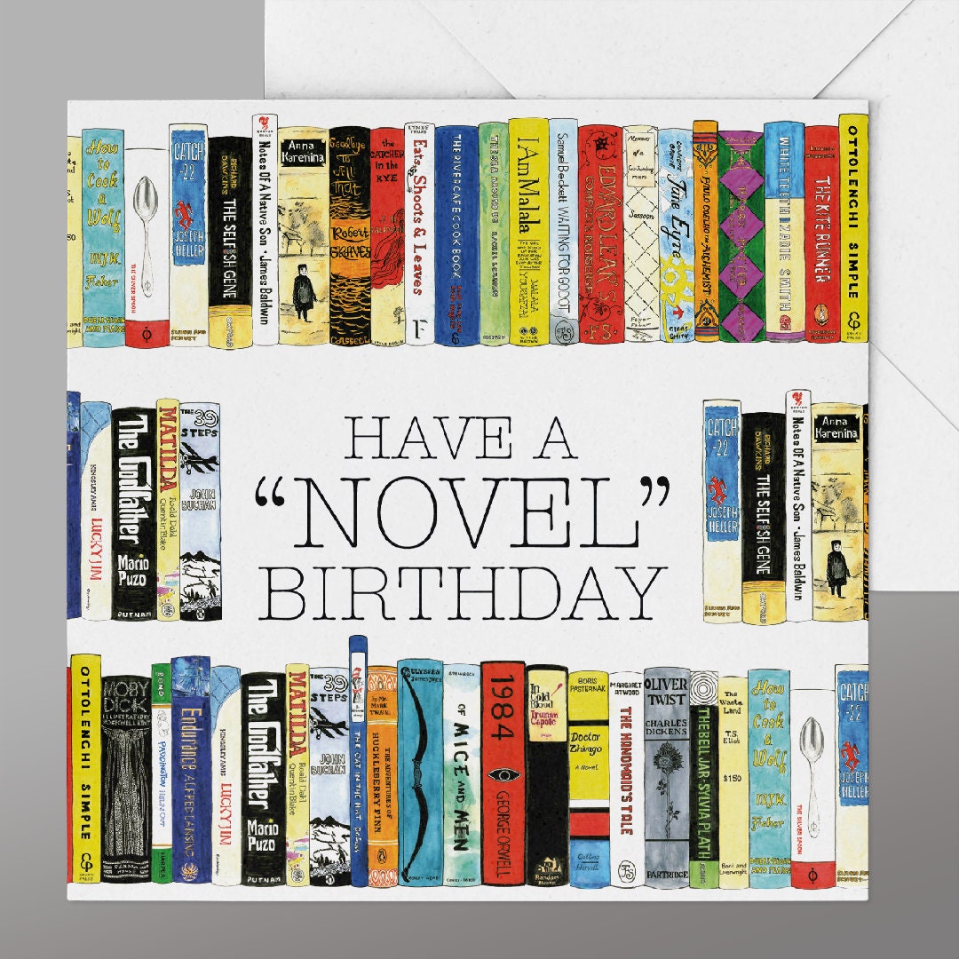 Book Birthday Card. Funny Book Reader Birthday Card. 'have a Novel ...