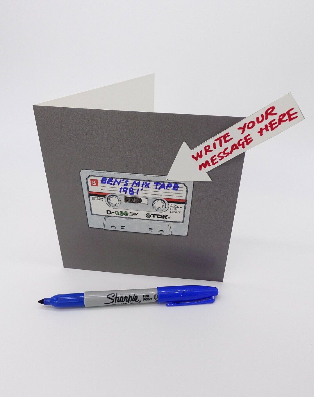 Customisable Retro 'cassette' Card. Classic Cassette From the 70's or ...