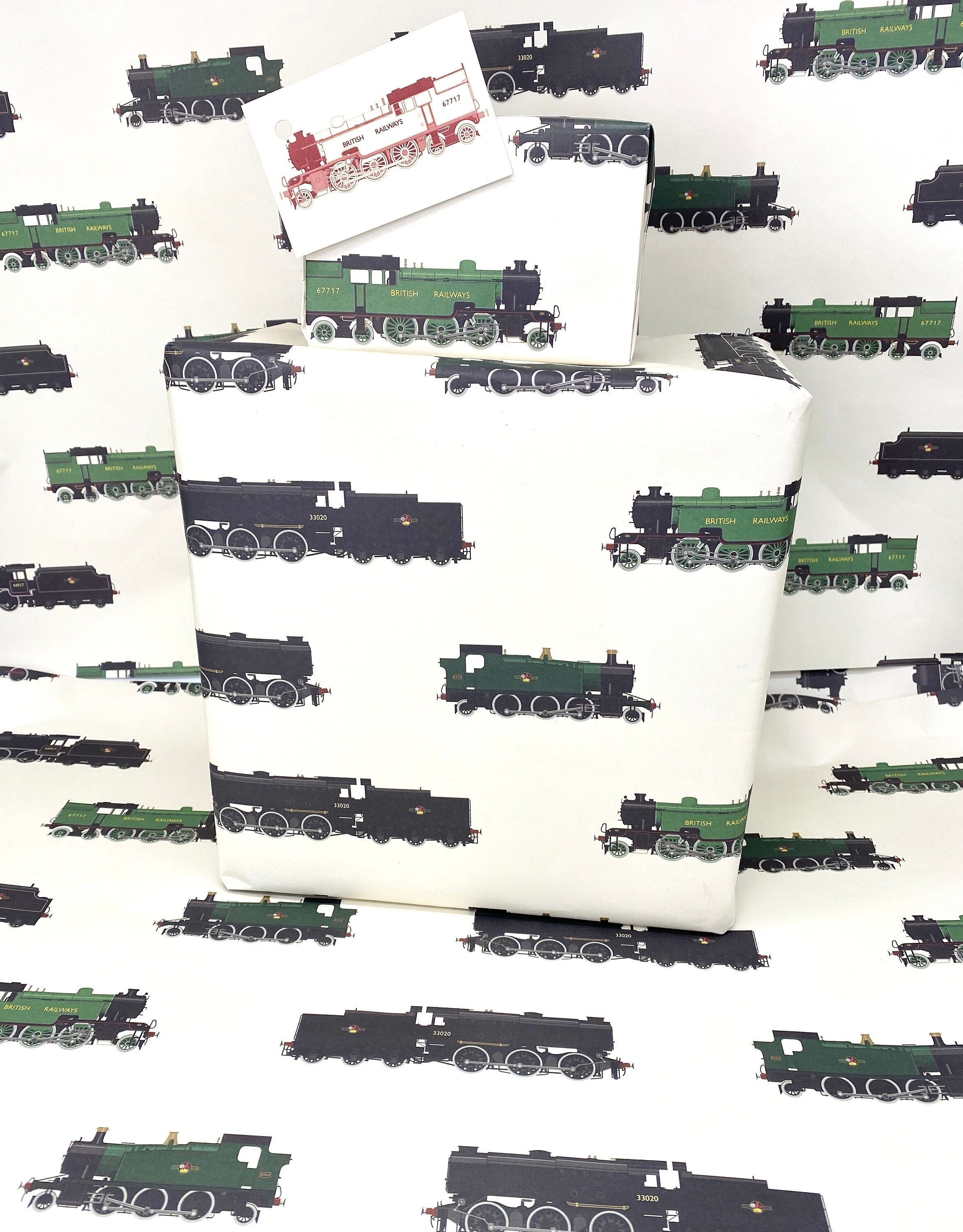 Train Wrapping Paper. Classic Locomotive Wrapping | Etsy UK