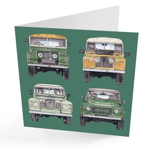 Classic Land Rovers Card. Classic Land Rover Birthday Card. Classic ...