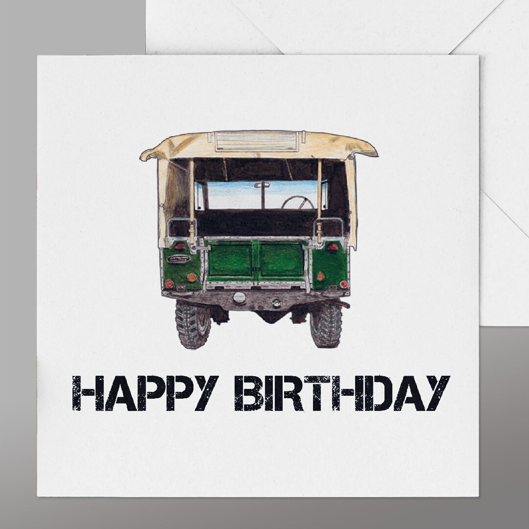 4x4 Classic Car Birthday Card.fun Car Birthday Card. Classic Car ...