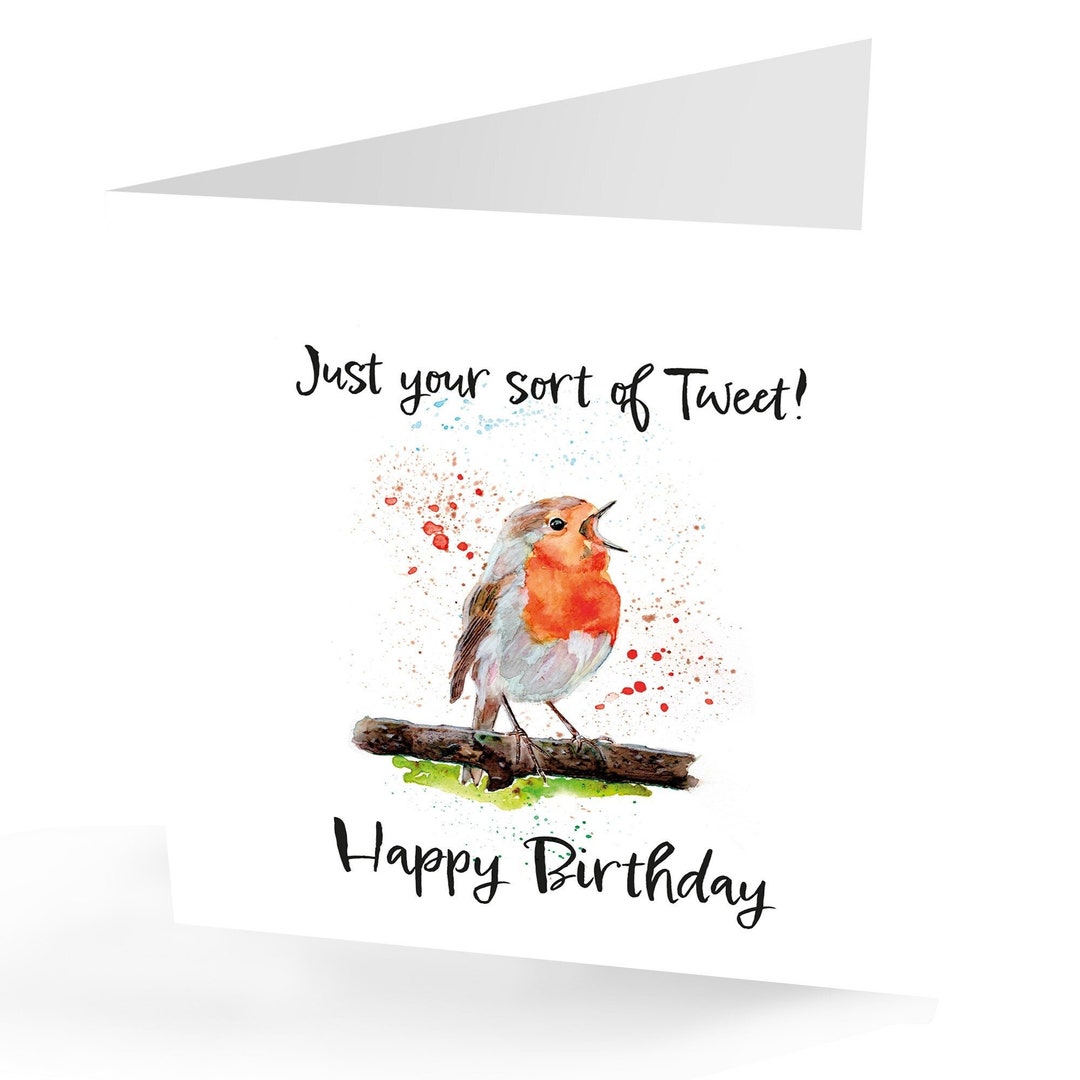 Cute Singing Happy Birthday Robin Card. Great Robin Greetings Card for ...