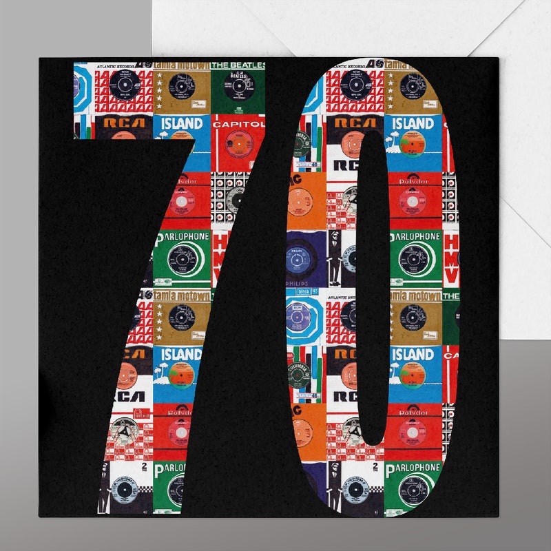 70th Birthday Card Vinyl - Etsy UK