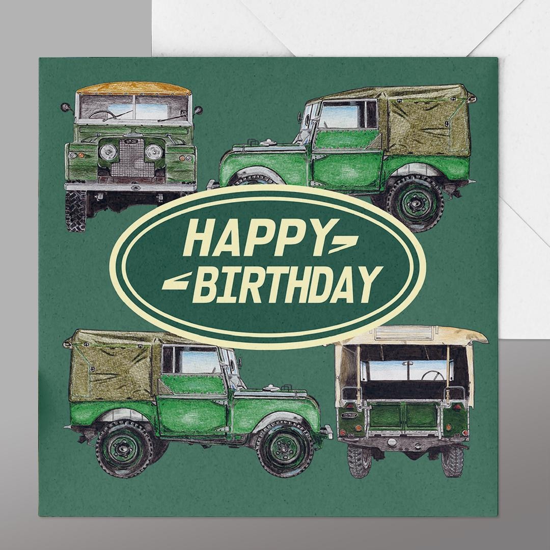 Classic Land Rover Series 1 Birthday Card.land Rover Birthday Card.land ...
