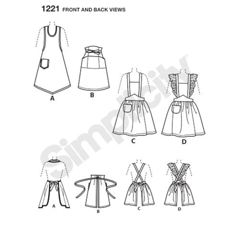 Misses' 1940s Vintage Aprons Simplicity Pattern 1221 - Etsy