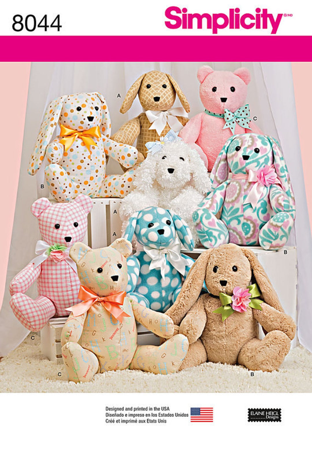 Stuffed Animals Sewing Pattern Bear, Bunny, Dog Stuffed Animals ...