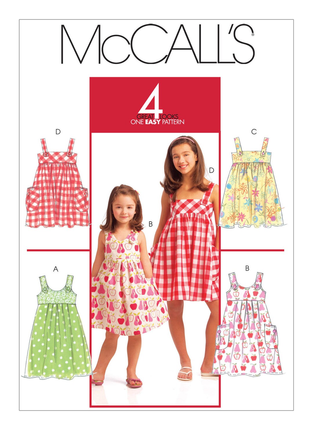 Children's/girls' Raised-waist Dresses - Mccall's Sewing Pattern M5613 ...