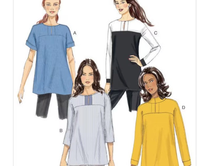 Misses' Button-closure Tunics With Yokes - Very Easy Butterick Sewing ...