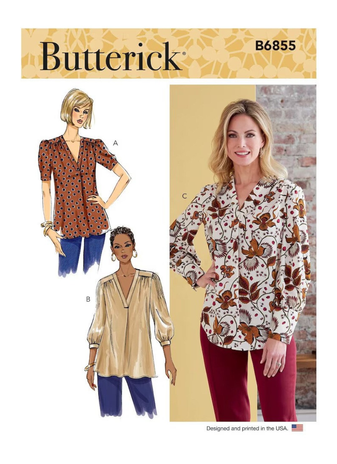Easy to Sew Misses' Top - Butterick Sewing Pattern B6855 - Etsy