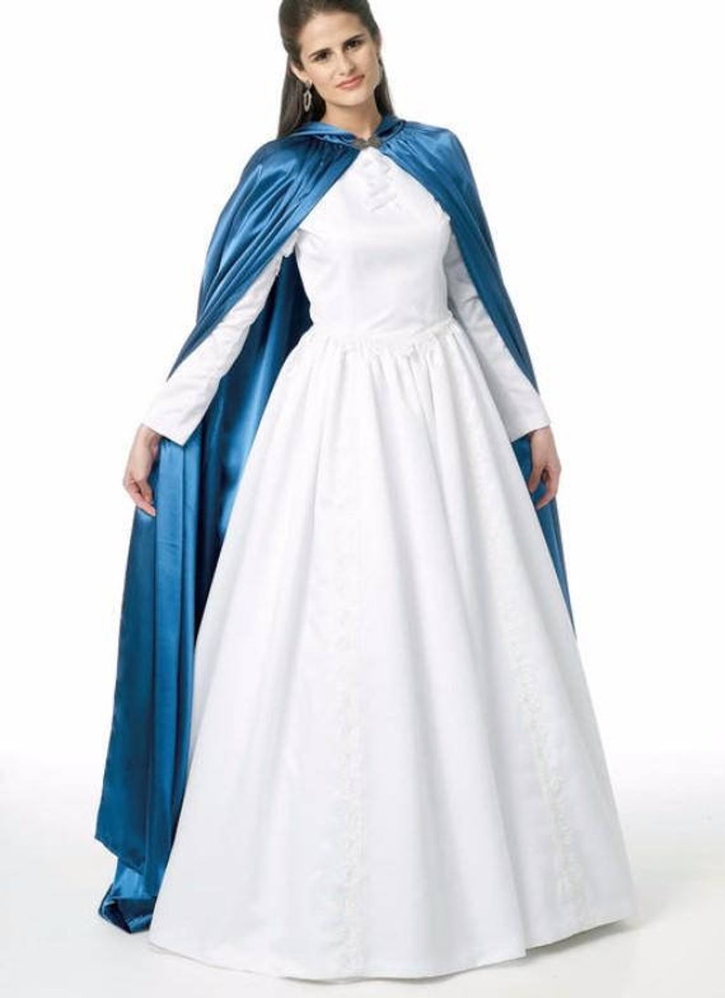 Princess Dress With Hooded Cape Costume - Size: Miss - Small, Medium ...
