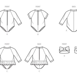 Easy-to-sew Babies' Swimsuits With Rash Guard and Headband in One Size ...