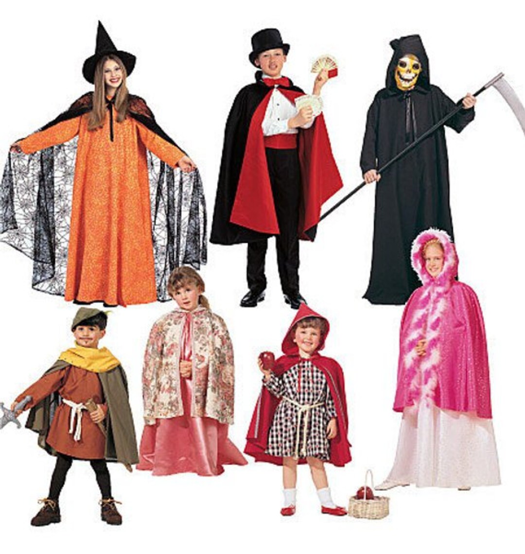 Witch, Grim Reaper, Red Riding Hood ,wizard, Woodsman, Cape and Tunic ...