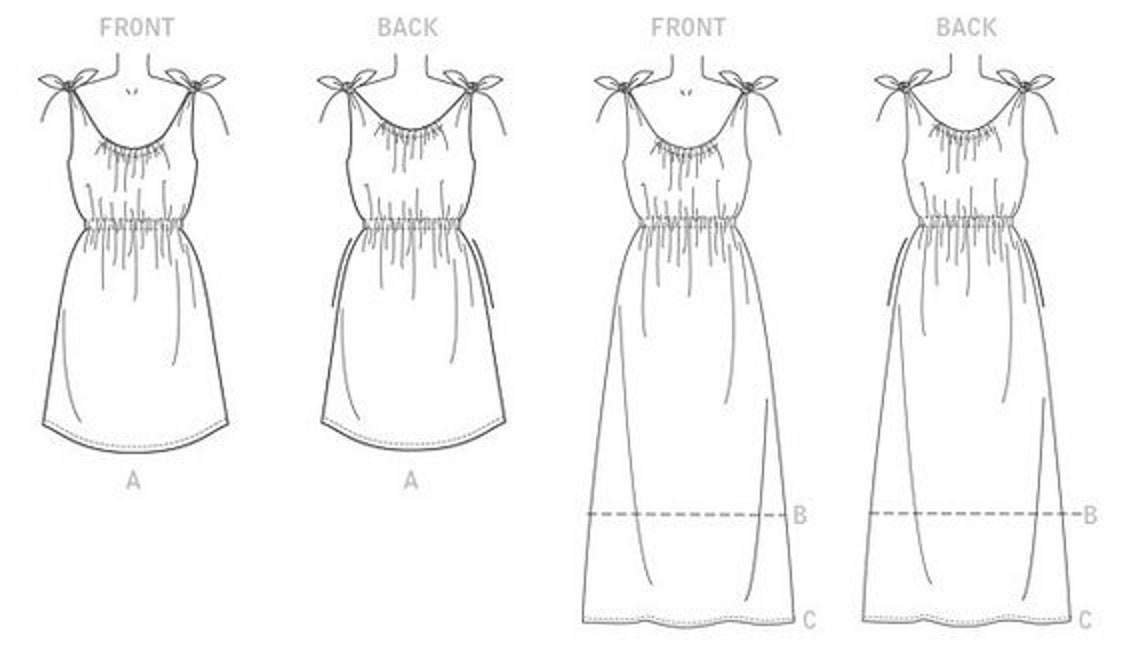 Misses' Shoulder Tie Summer Sundress - Butterick Sewing Pattern B6205 ...