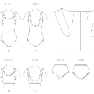 Misses' One-piece or Two-piece Swimsuit and Wrap - Butterick Easy ...