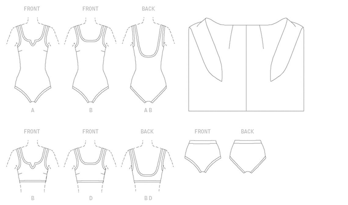 Misses' One-piece or Two-piece Swimsuit and Wrap - Butterick Easy ...