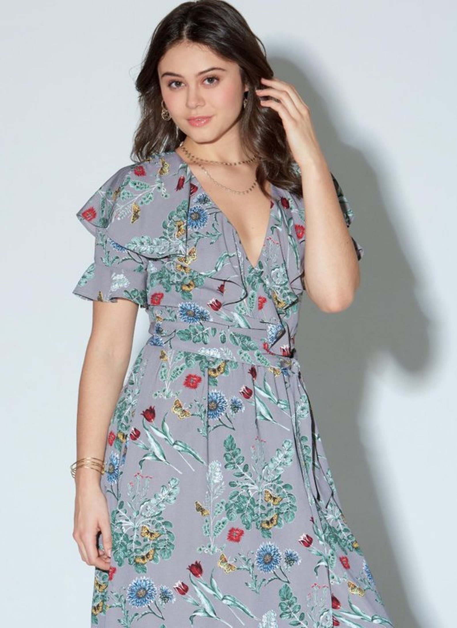 Misses’ Dresses, Shaped Hem, Wrap Dress, Tie Belt, Sleeve Length ...