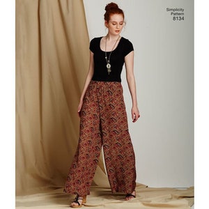 Misses’ Pants, Wrap Front Pants in Two Lengths, Wide Leg Pants or ...