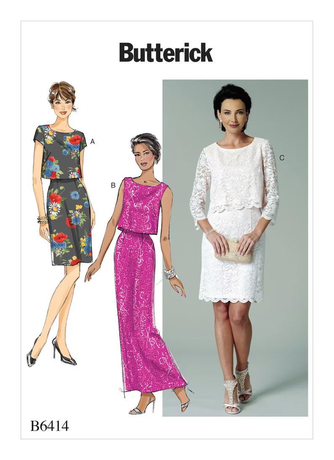 OUT OF PRINT - Easy Misses' Overlay-bodice Dresses - Butterick Pattern ...