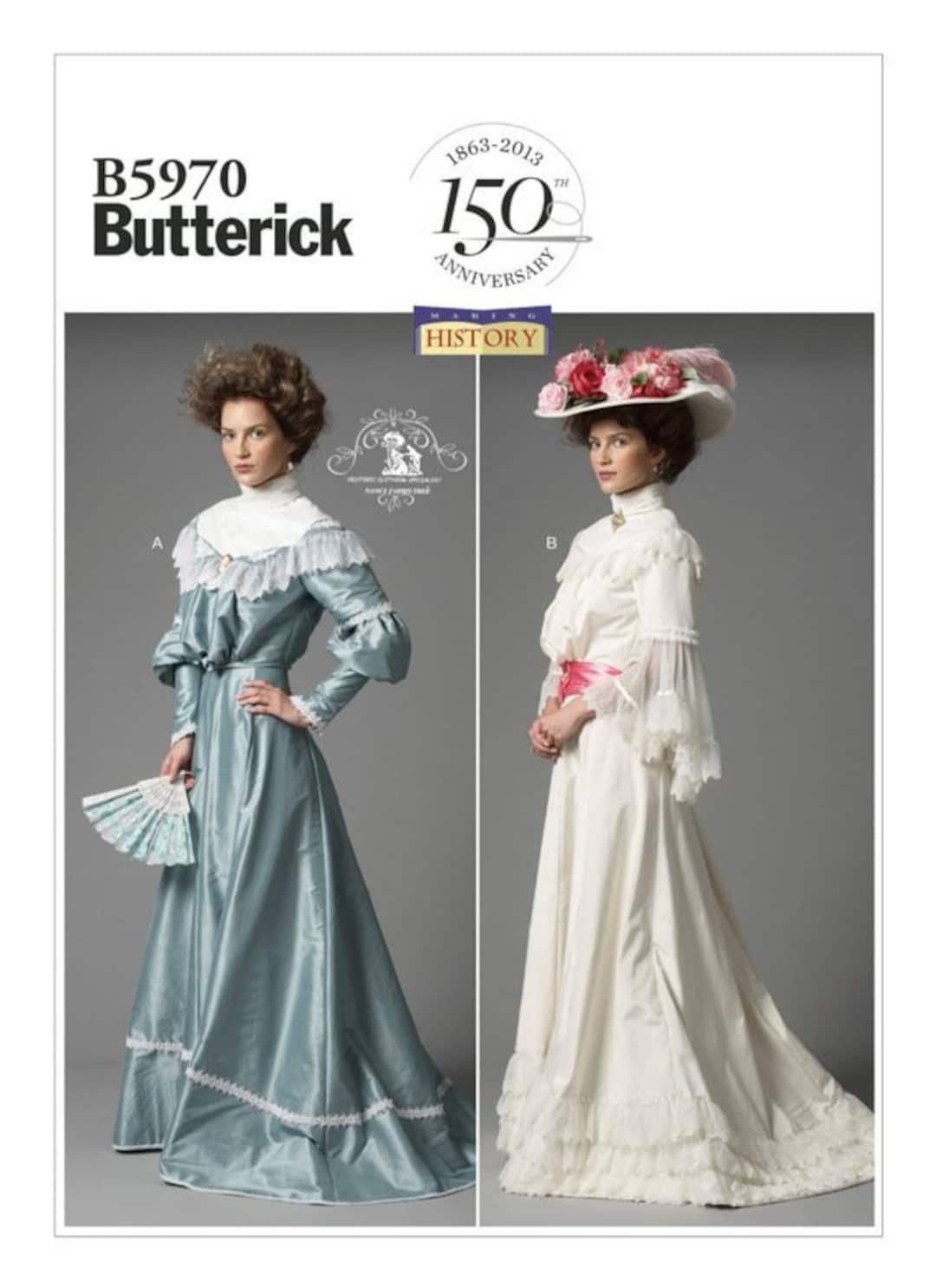 Misses’ Victorian Edwardian Costume, Blouse, Long Skirt, Belt, Early ...