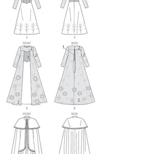 Frozen Costumes Pattern With Dresses for Elsa and Anna in Girls' or ...