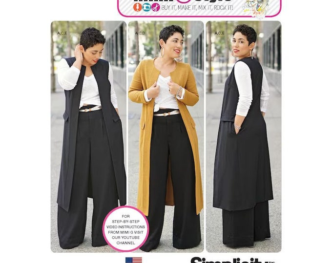 Mimi G Style Pants, Coat or Vest, and Knit Top for Miss and Plus Sizes ...