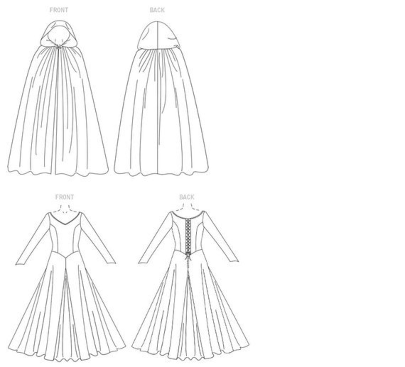 Misses' Floor-length Cape and Princess Renaissance Seam - Etsy
