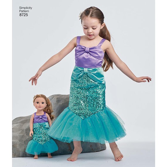 Disney Ariel Child's Costume and Matching 18 | Etsy