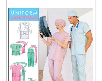 Sewing Pattern for Men's and Women's Scrub Uniforms, Lab Coat, Scrubs ...