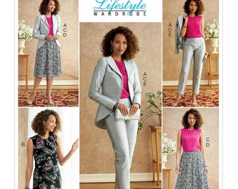 Butterick B6718 Misses' Jacket, Top, Dress, Skirt and Pants Sewing ...