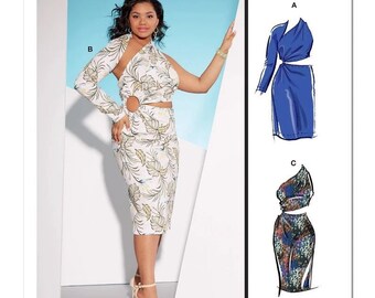 Misses' Gathered-waist, Scoopneck Dresses Designed for the Beginner ...