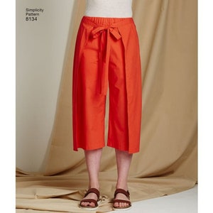 Misses’ Pants, Wrap Front Pants in Two Lengths, Wide Leg Pants or ...