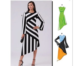 Misses/womens' Dress in Stretch Knit With Side Gathers Mccall's Sewing ...