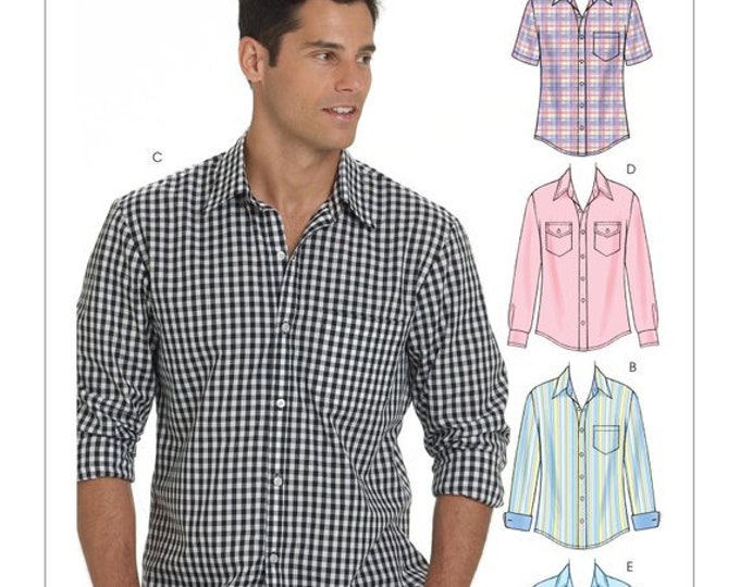 Sewing Pattern for Men's Button Down Shirt Mens Collared - Etsy