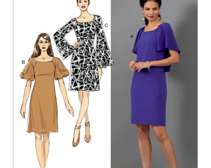 Misses' Dress, Women's Dress, Dress With Sleeve Options or Attached ...