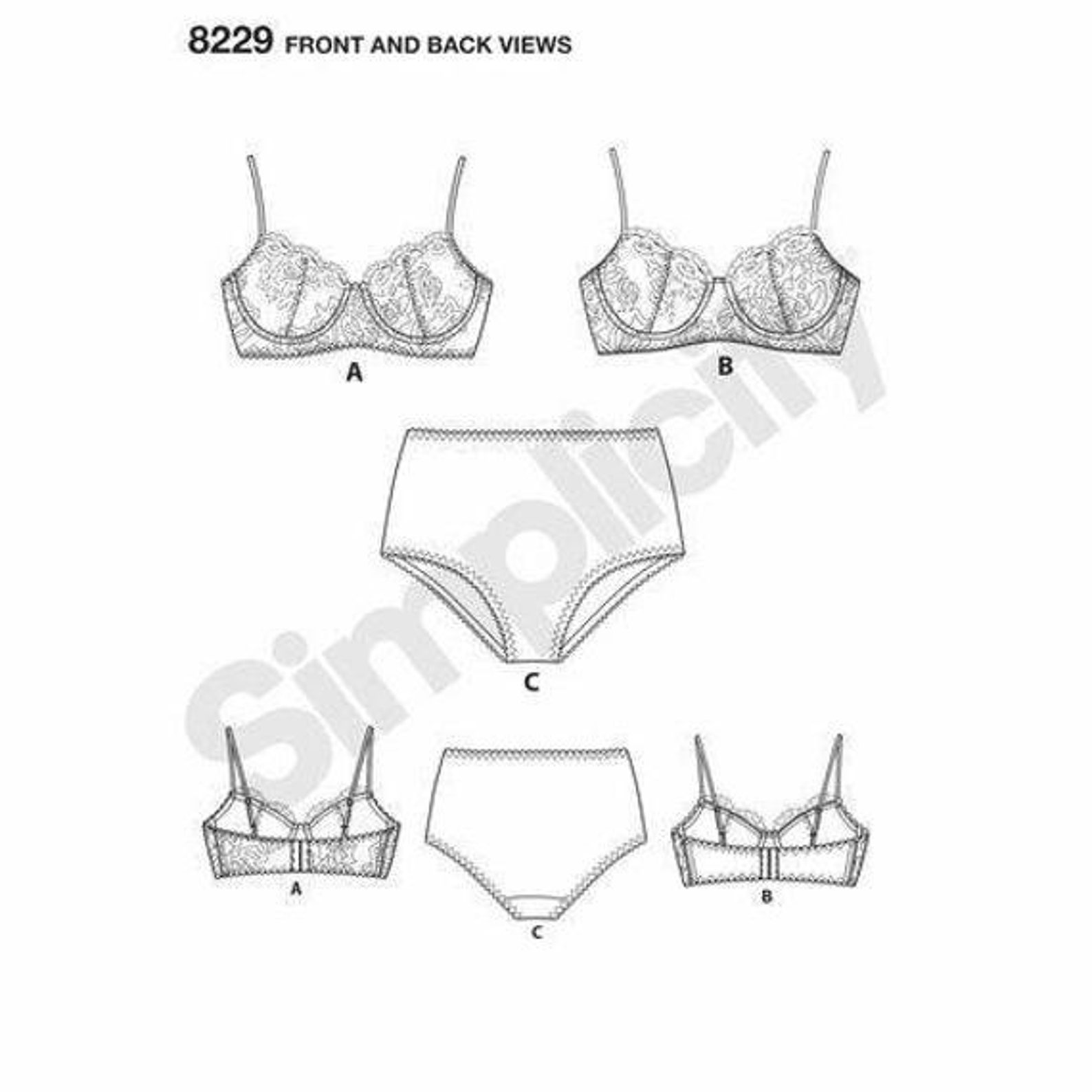 Misses' Underwire Bras and Panties - Simplicity Sewing Pattern 8229 - Etsy
