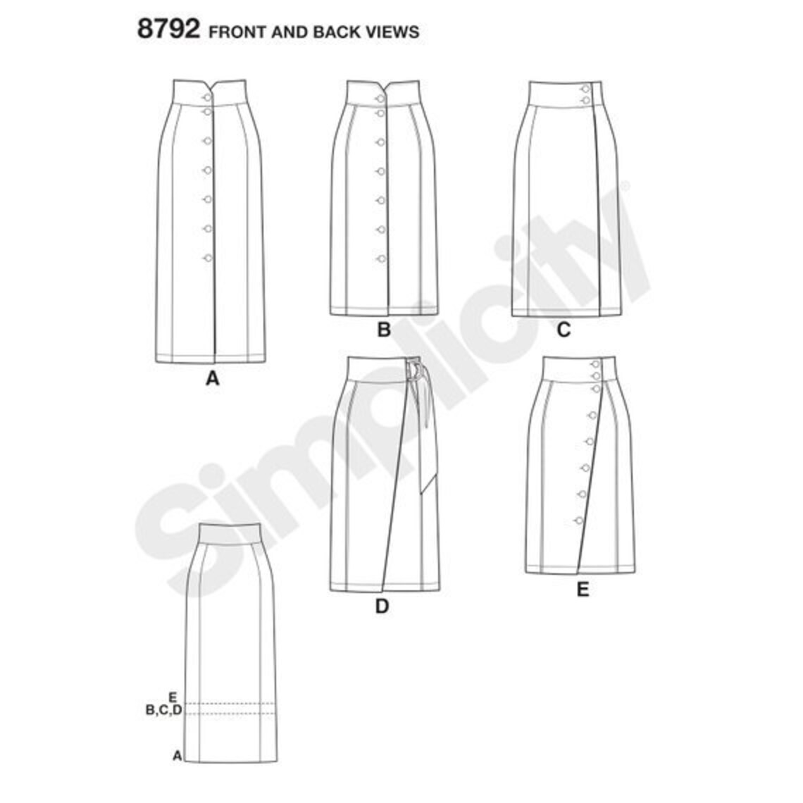 Misses' Skirts Simplicity Sewing Pattern 8792 | Etsy