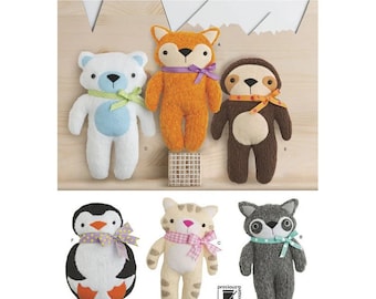 Stuffed Animals Sewing Pattern Bear, Bunny, Dog Stuffed Animals ...
