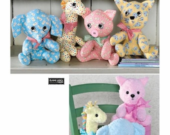 Stuffed Animals Sewing Pattern - Bear, Bunny, Dog Stuffed Animals ...