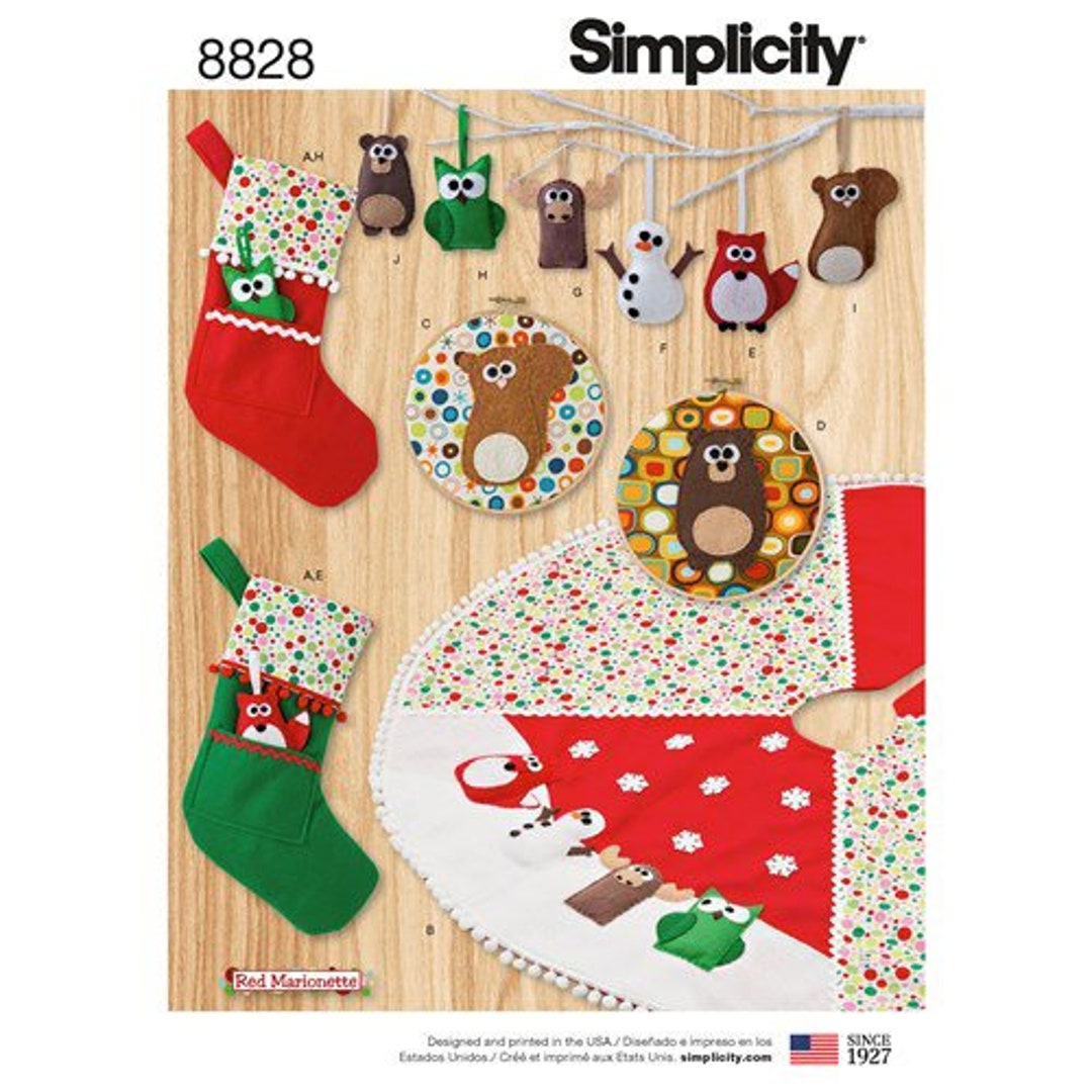 Christmas Animal Holiday Décor - Simplicity Sewing Pattern 8828 - Etsy