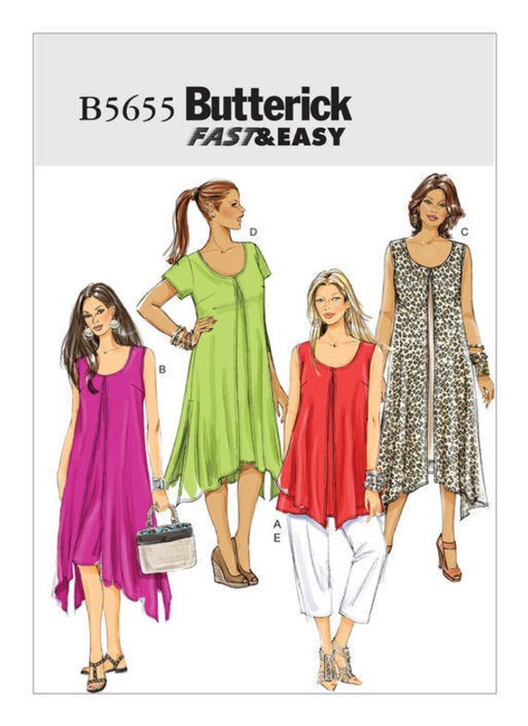 Misses’ or Women’s Draped-overlay Top, Dresses, Summer Dress, Pants ...