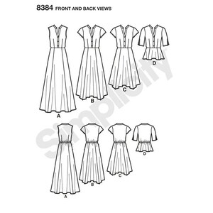Misses' Dress With Length Variations and Top - Simplicity Sewing Pattern 8384 - Etsy