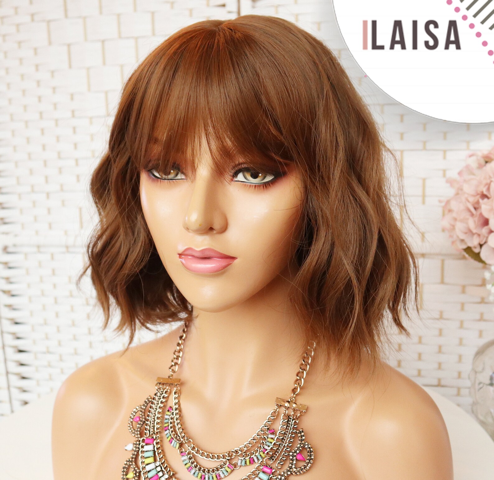 LEAH Gorgeous Natural looking 12 inch wavy texture wig with | Etsy