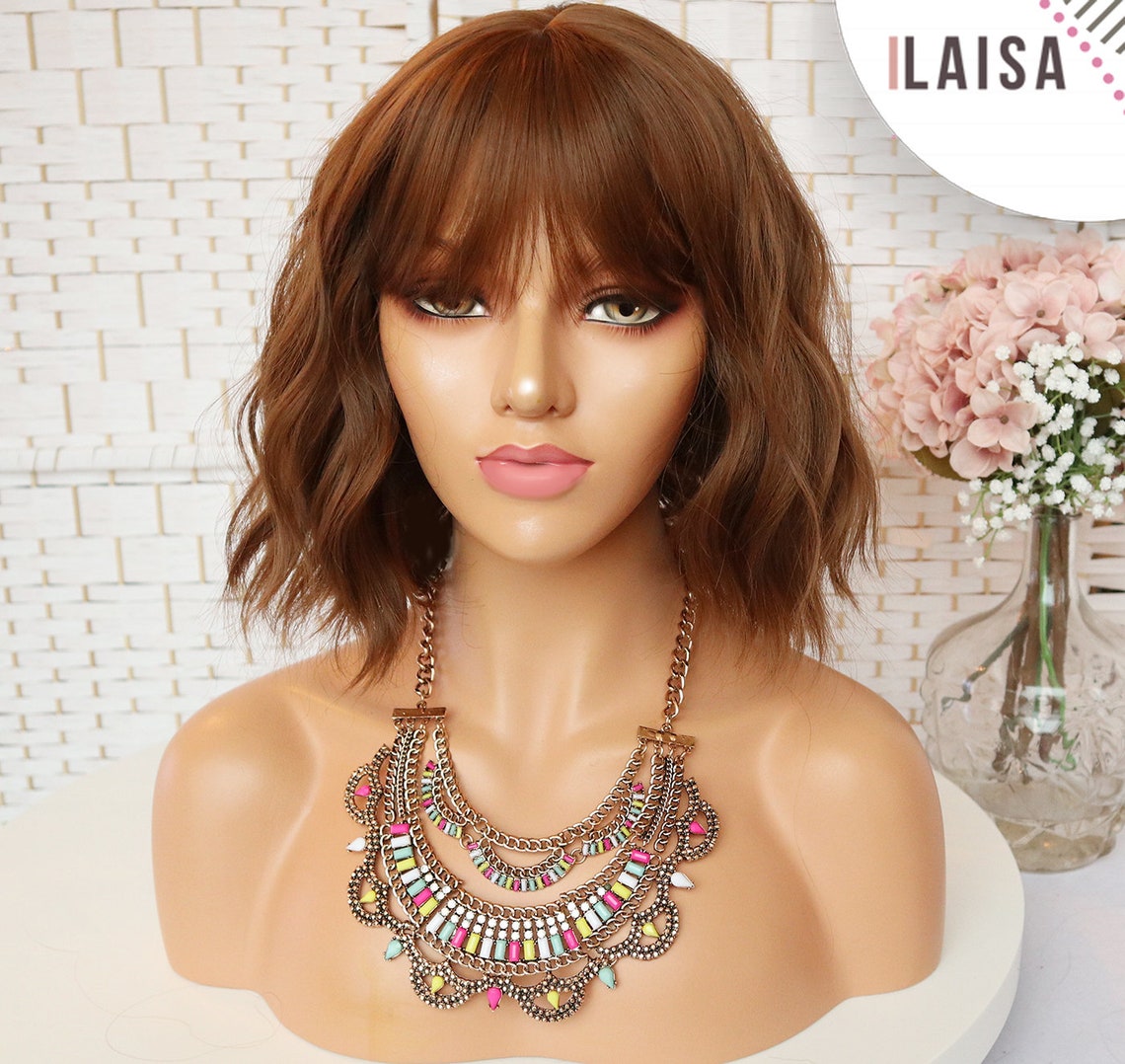 LEAH Gorgeous Natural looking 12 inch wavy texture wig with | Etsy